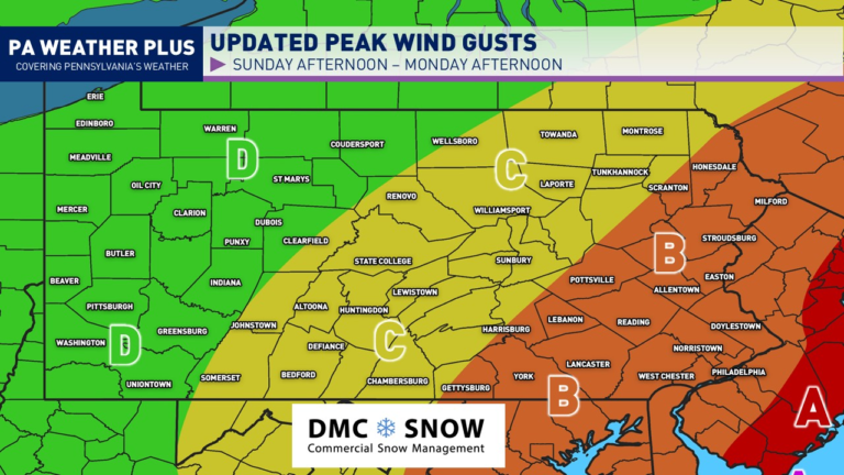 Nor'easter Timing and Expected Weather Changes - PA Weather Plus