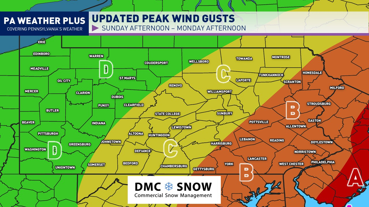 Nor'easter Timing and Expected Weather Changes - PA Weather Plus