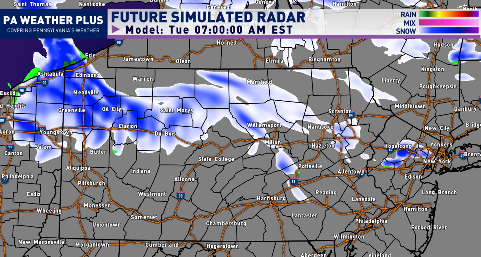 Incoming First Snow Event of Winter Season for Pennsylvania - PA ...