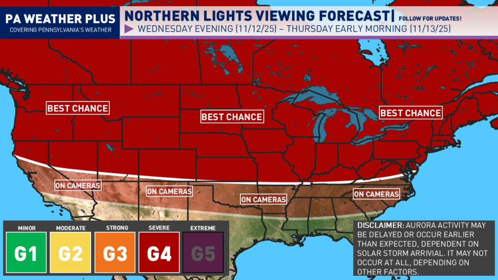 Northern Lights Forecast: Prepare for the G4 Storm - PA Weather Plus