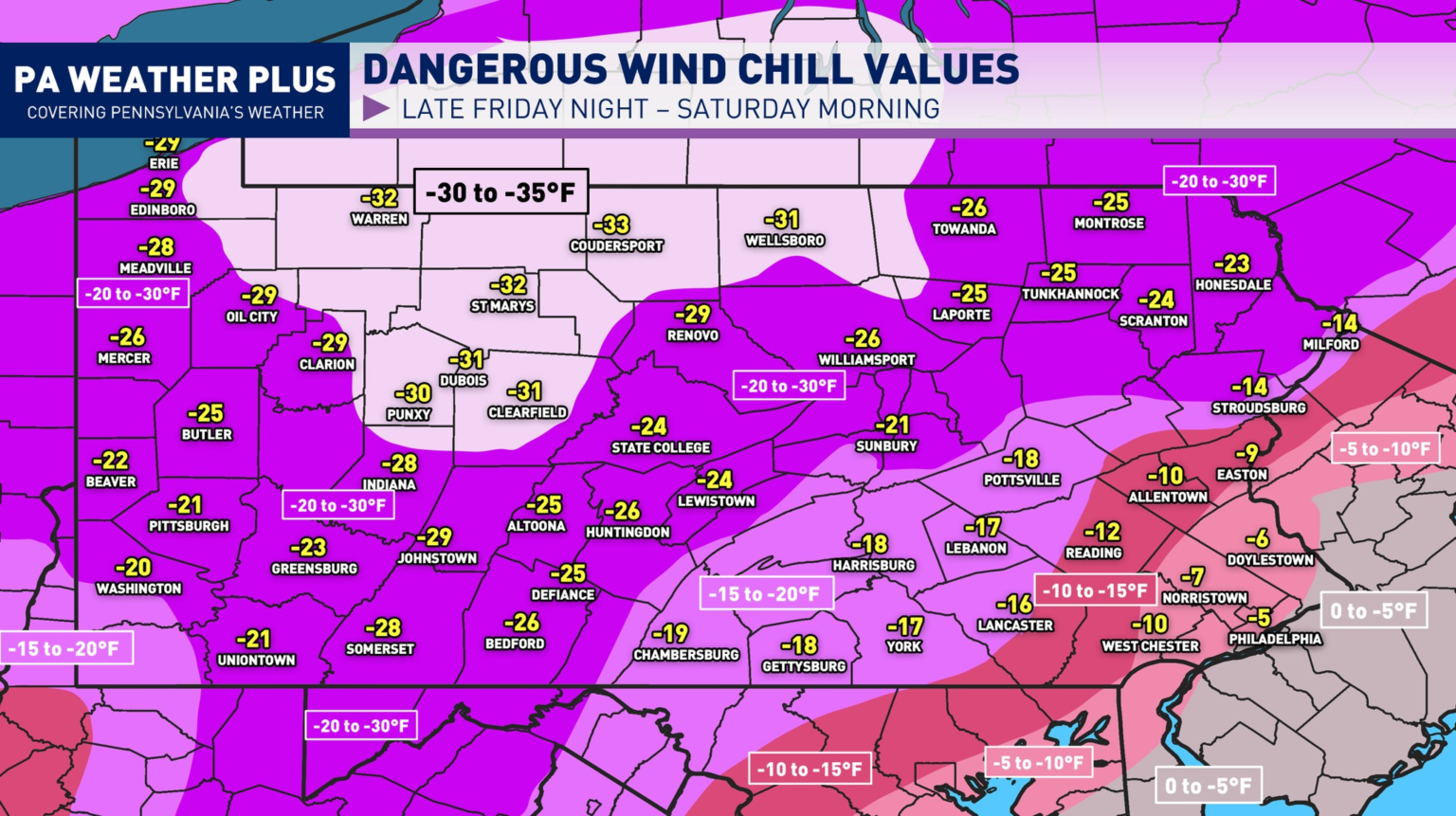 Pennsylvania Arctic Blast and Snow Squalls Incoming - PA Weather Plus