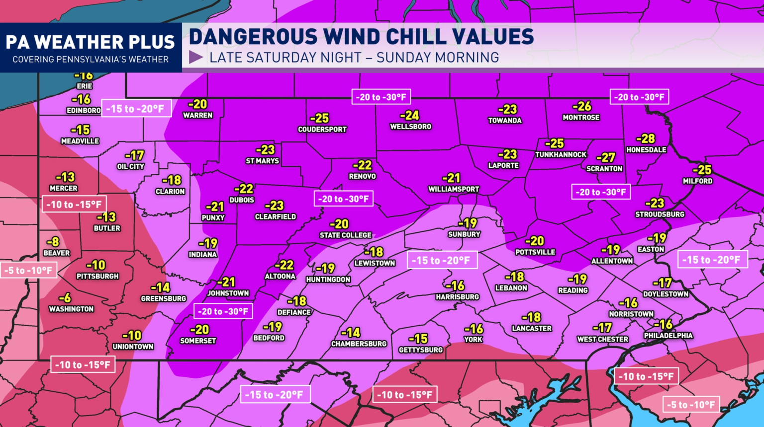 Pennsylvania Arctic Blast and Snow Squalls Incoming - PA Weather Plus